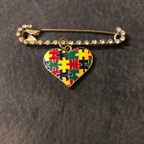 Autism Awareness Multicolored Beaded Heart Elastic Stretch - Etsy