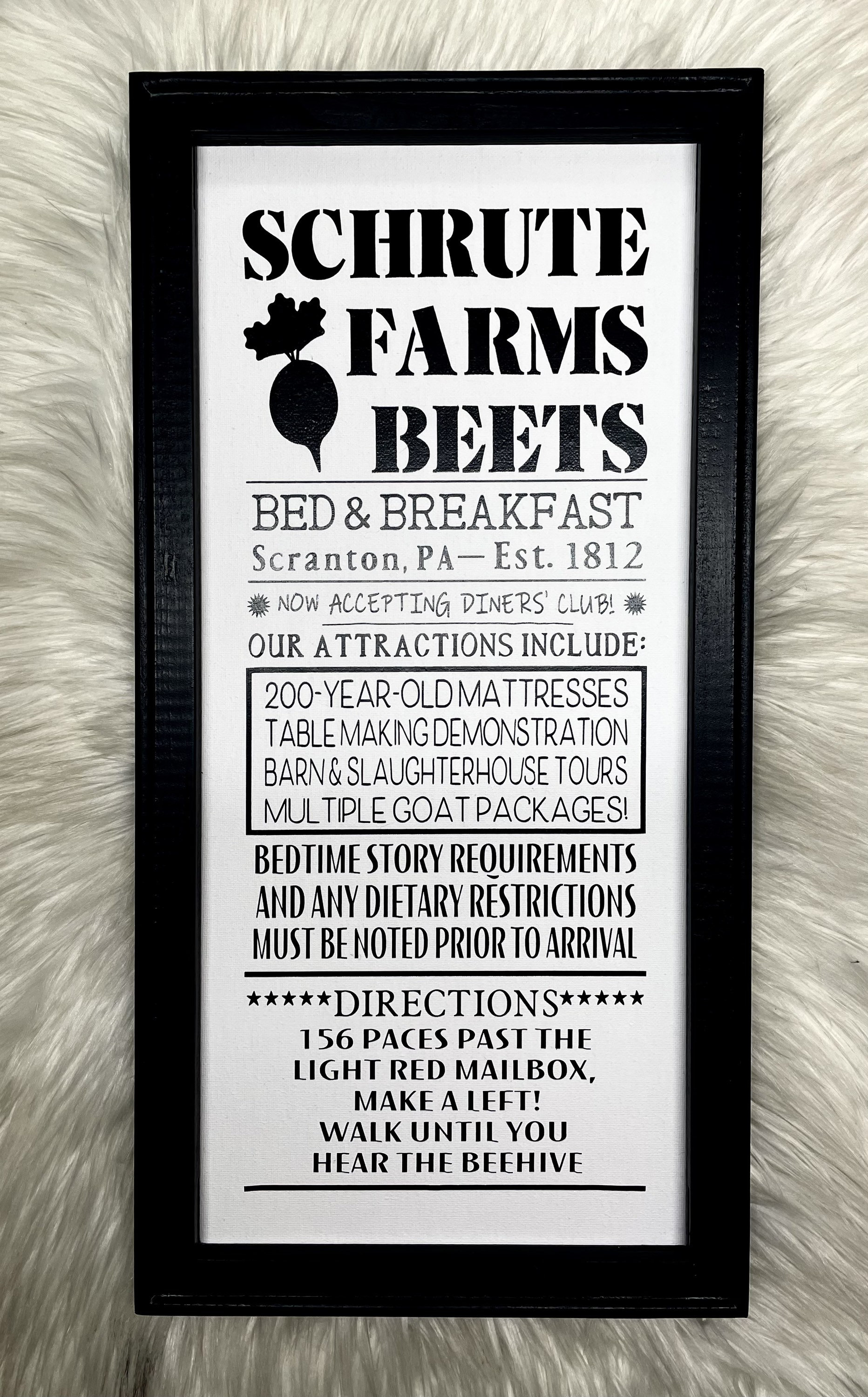 The Office Schrute Farms Beets Sign Schrute Farms Bed & | Etsy