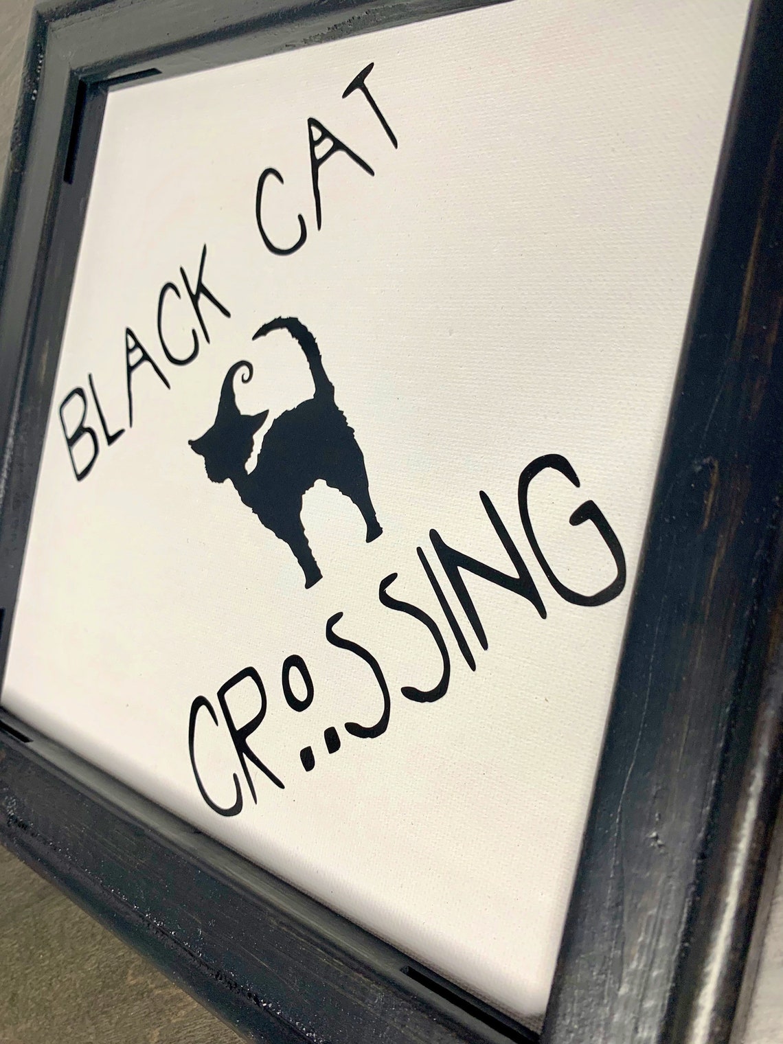 Black Cat Crossing Sign | Etsy