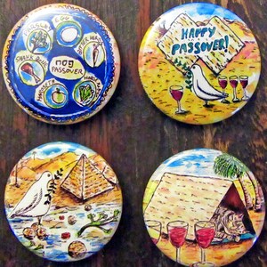 Passover Gift, Funny Jewish Magnets, Pesach Plate Gift, Whimsical Cat ...