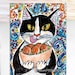 Tuxedo Cat Eating Falafel Pita Sandwich, Funny Note Card Set, Israeli ...