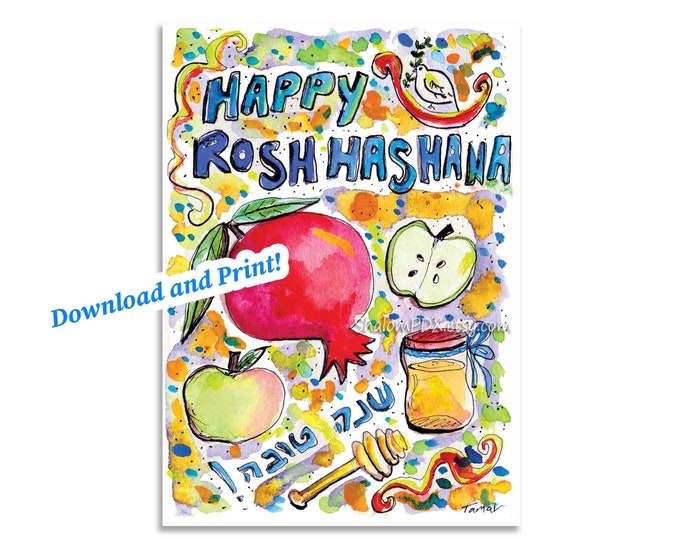 4 Shana Tovah Folded Coloring Greeting Cards-haleluya Faith Menorah ...