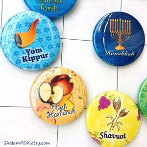 Jewish Holidays Calendar 1.5" Magnet Set, Pinback Buttons, Passover ...