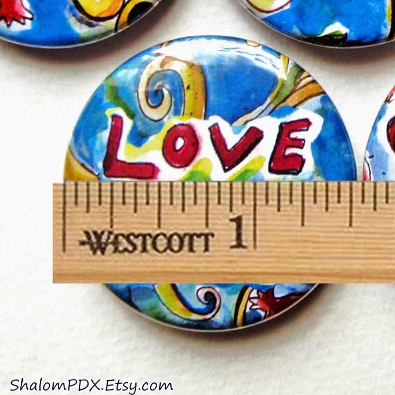 Love and Peace Magnet Set, Ahavah and Shalom Fridge Magnets, Jewish ...