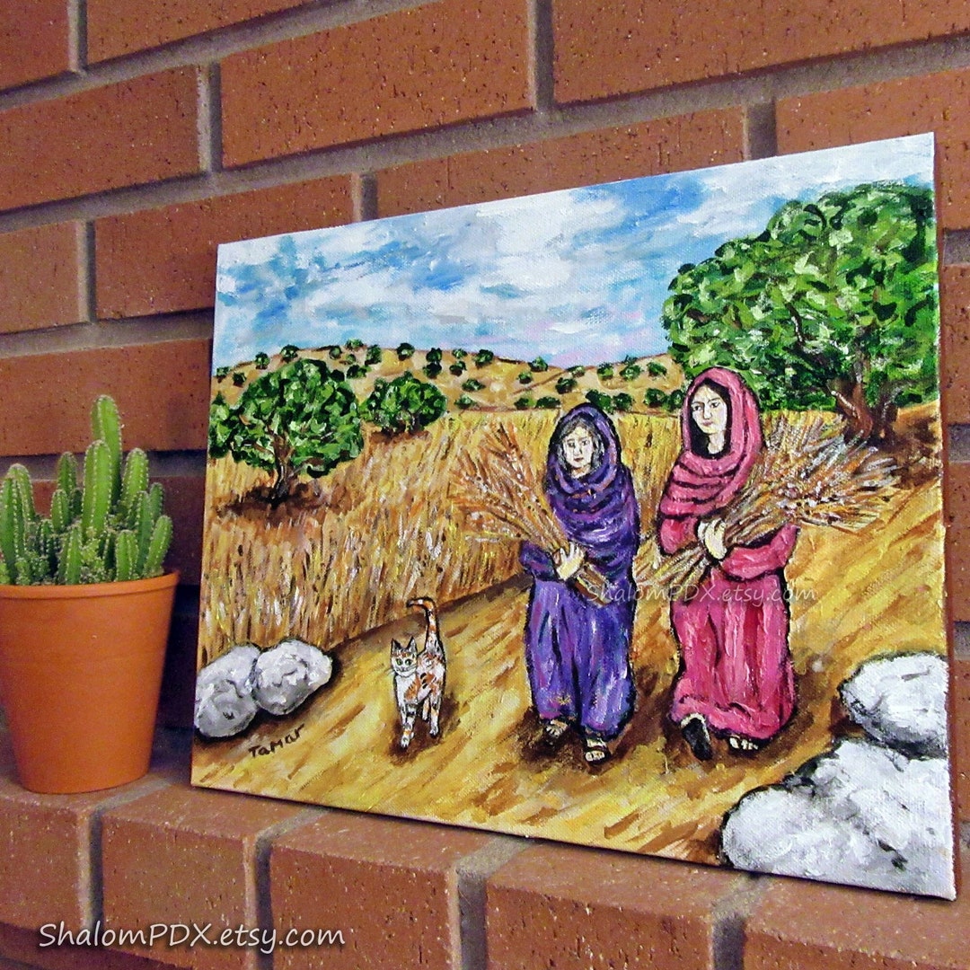 Ruth and Naomi Original Painting, Shavuot, Sisterhood Artwork, Woman ...