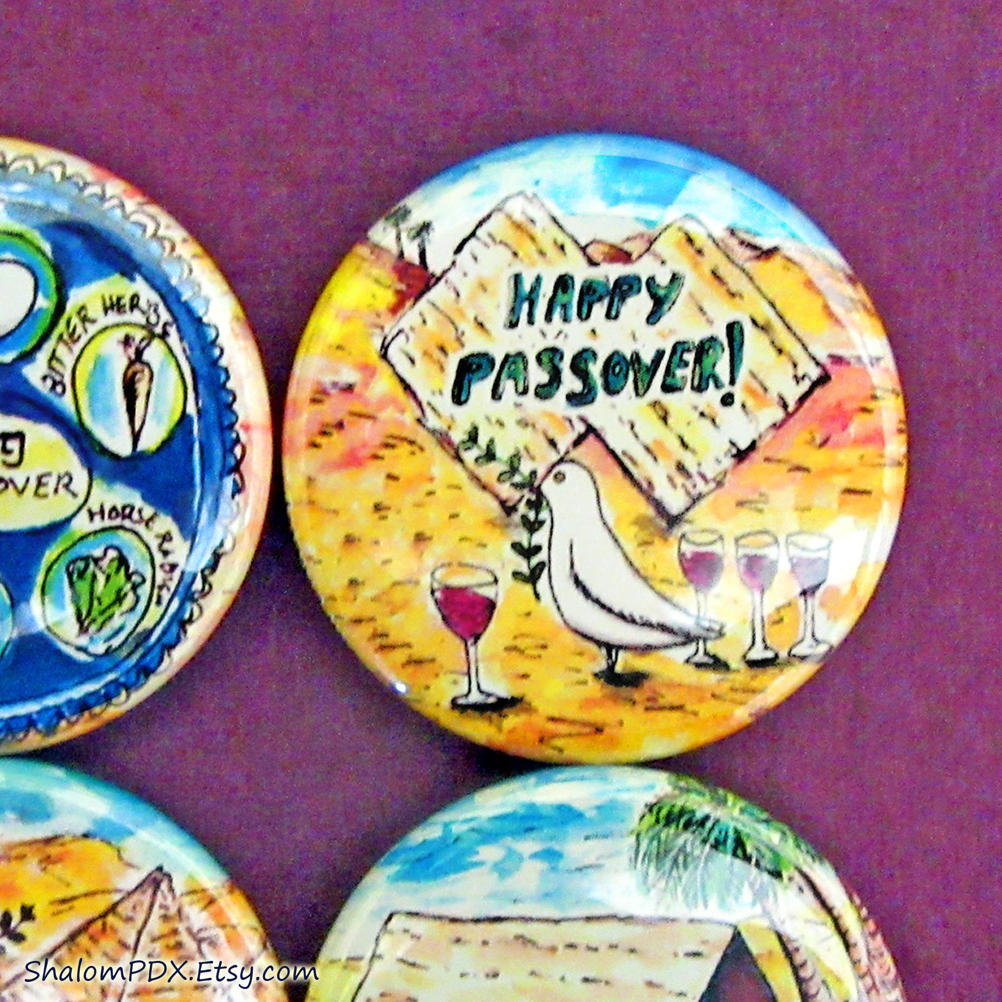 Passover Cat Magnets | Watercolor Tabby, Peace Dove Seder Decor - Etsy