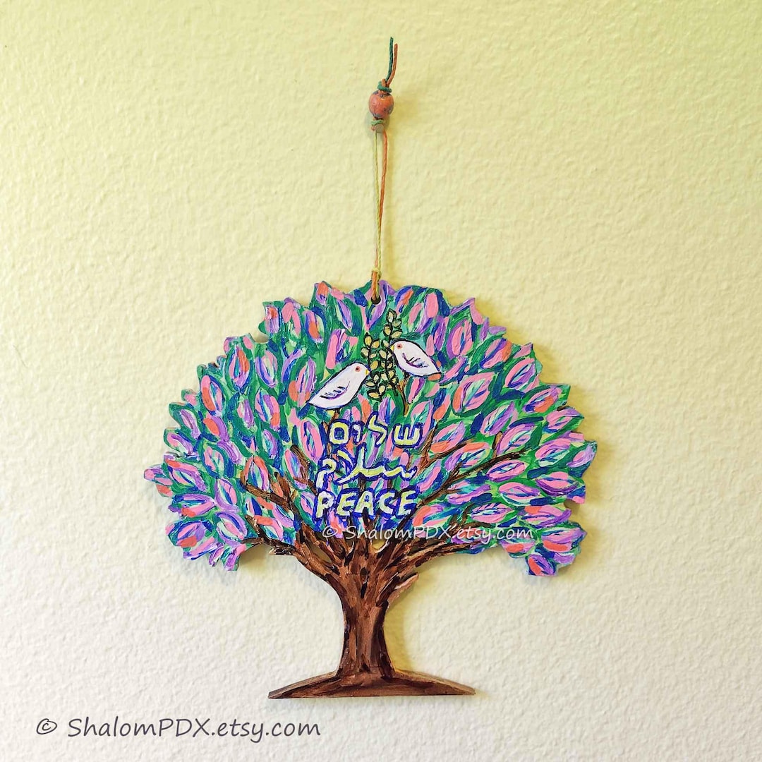 Peace Shalom Salam Sign, Tree of Life Gift, Peace Dove Ornament ...