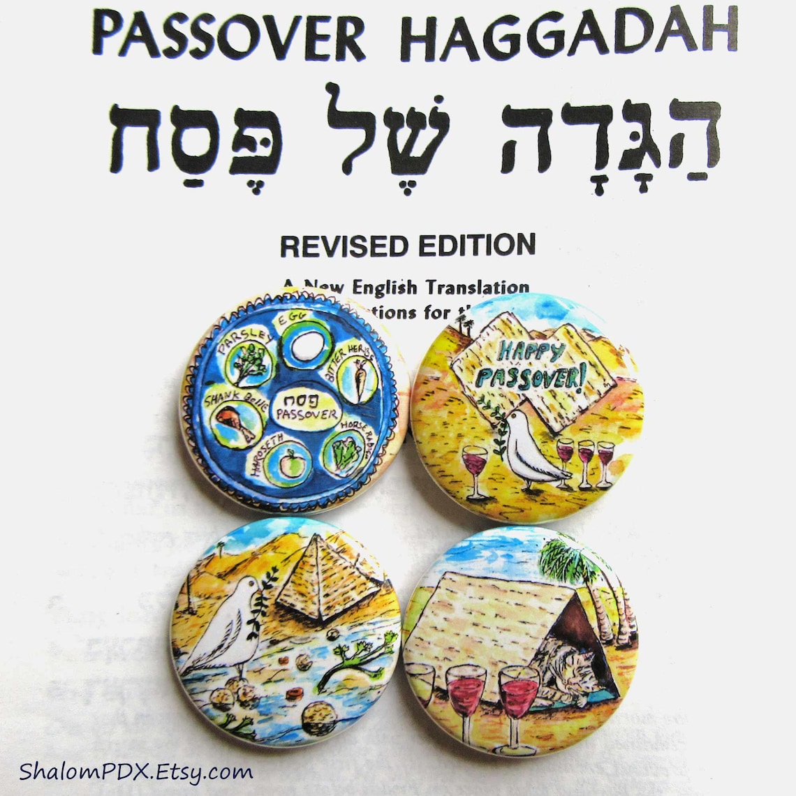 Passover Gift, Funny Jewish Magnets, Pesach Plate Gift, Whimsical Cat ...