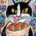Tuxedo Cat Eating Falafel Pita Sandwich, Funny Note Card Set, Israeli ...