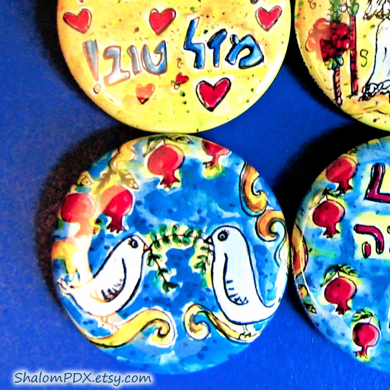 Jewish Wedding Magnet Set, Mazel Tov Gift, Jewish Gifts, Judaica Art ...