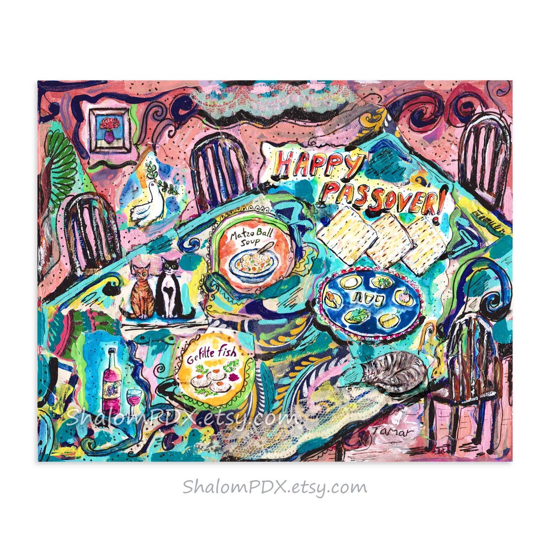 Passover Seder Table Collage With Matzo Ball Soup, Gefilte Fish and ...