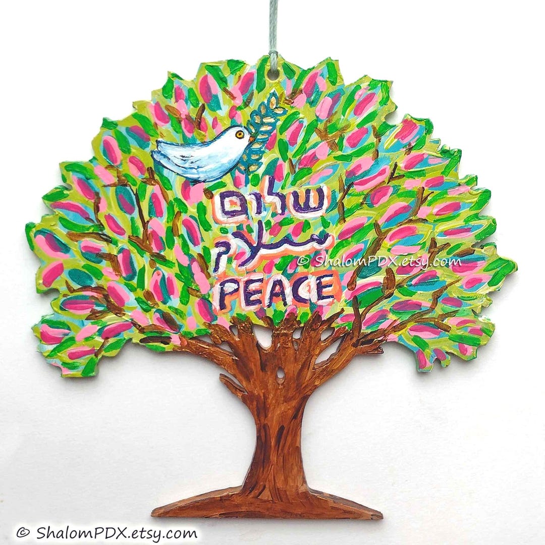 Tree of Life Peace Sign: Shalom Salam, Judaica Art - Etsy