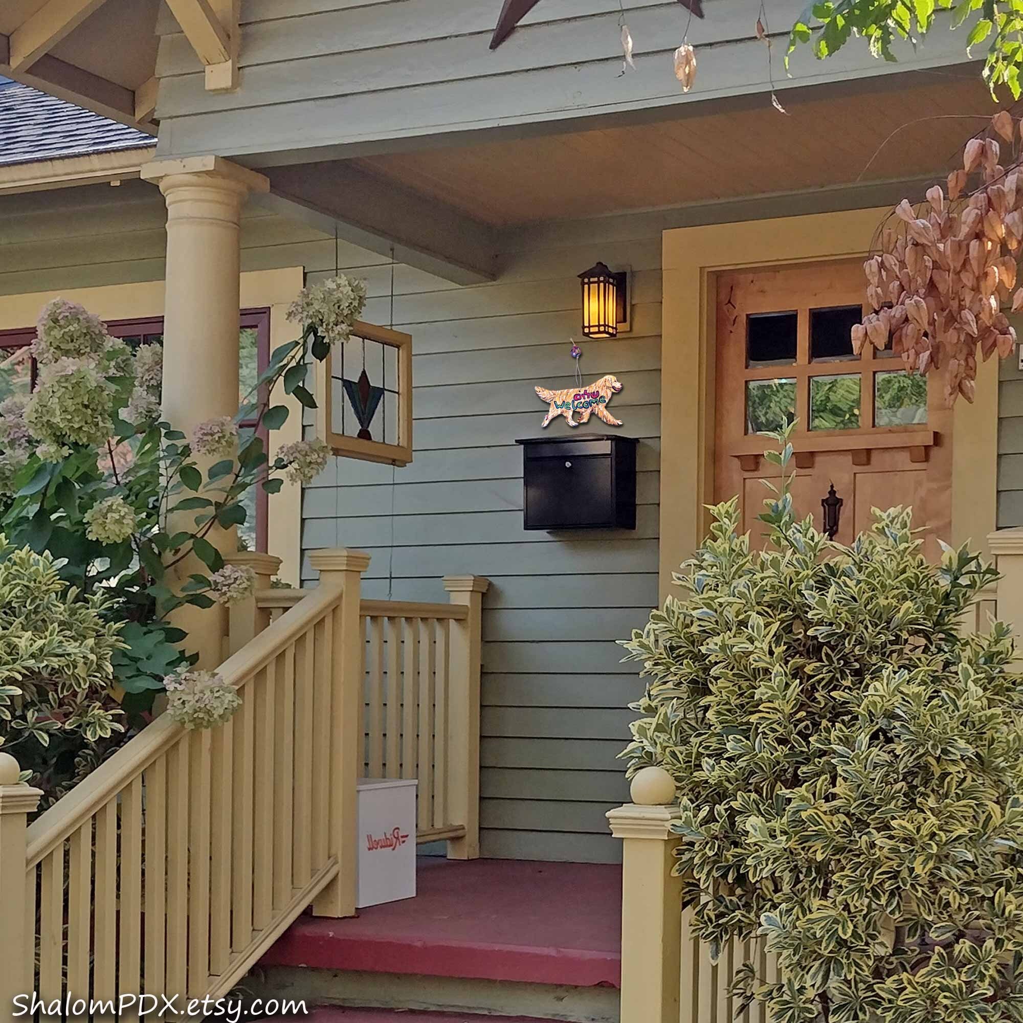 Golden Retriever Welcome Shalom Sign Dog Lover Home Hebrew - Etsy