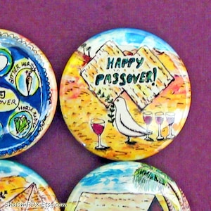Passover Gift, Funny Jewish Magnets, Pesach Plate, Whimsical Cat ...