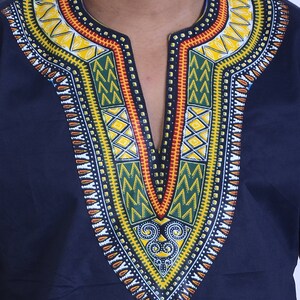 Doumba Dashiki African Traditional Shirt Attire - Navy - Etsy