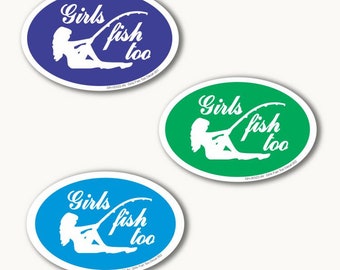 Girls Fish Too Decal - Etsy