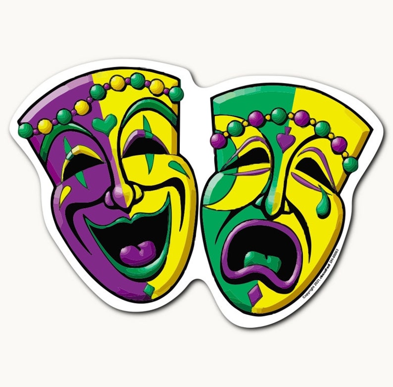 Mardi Gras Comedy Tragedy Decal Mardi Gras - Etsy