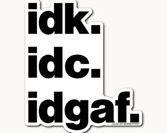 Idgaf Decal | Etsy