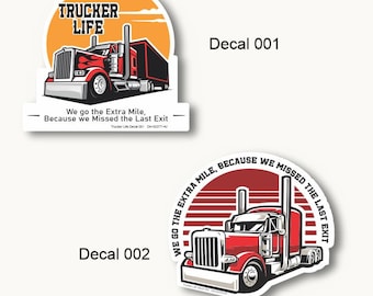 Trucker Life Decal Truck Decal Bumper Sticker Window Decal Truck Life ...