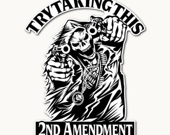 2nd Amendment Skull Gun Control Rights Car Truck Window Vinyl Decal ...