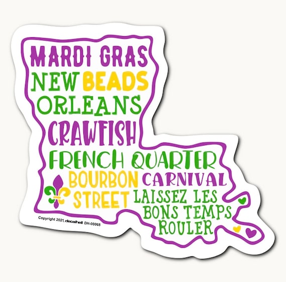 Mardi Gras New Orleans Decal Mardi Gras | Etsy