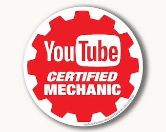 Youtube Certified Mechanic Vinyl Decal - Etsy
