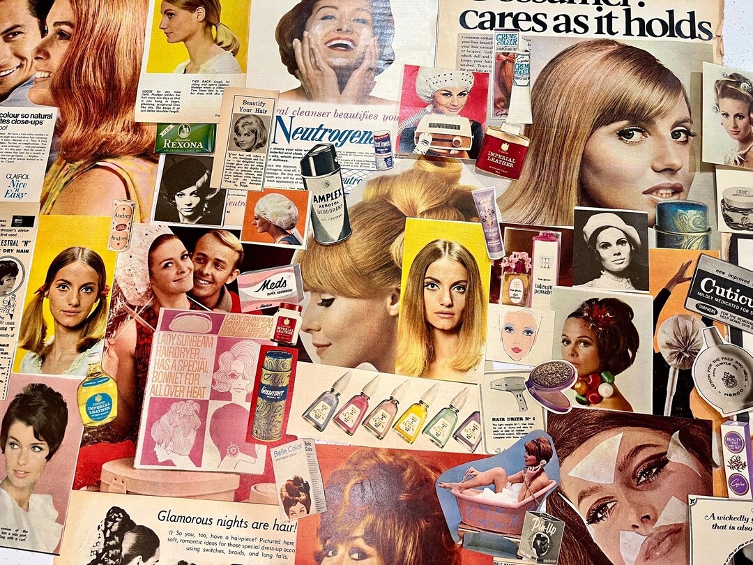 MIXED OLD ADS & Clippings - Hair, Beauty, Cosmetics Glamour Ephemera ...