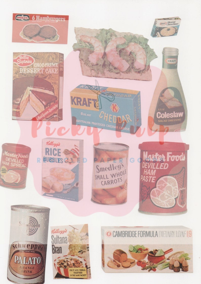 PRINTABLE Retro Pantry Foods PACK 2 Pop Art Digital Collage - Etsy
