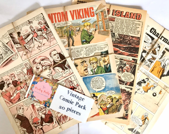 Vintage Comic Pages Ephemera Pack | Junk Journal Kit | Ephemera ...