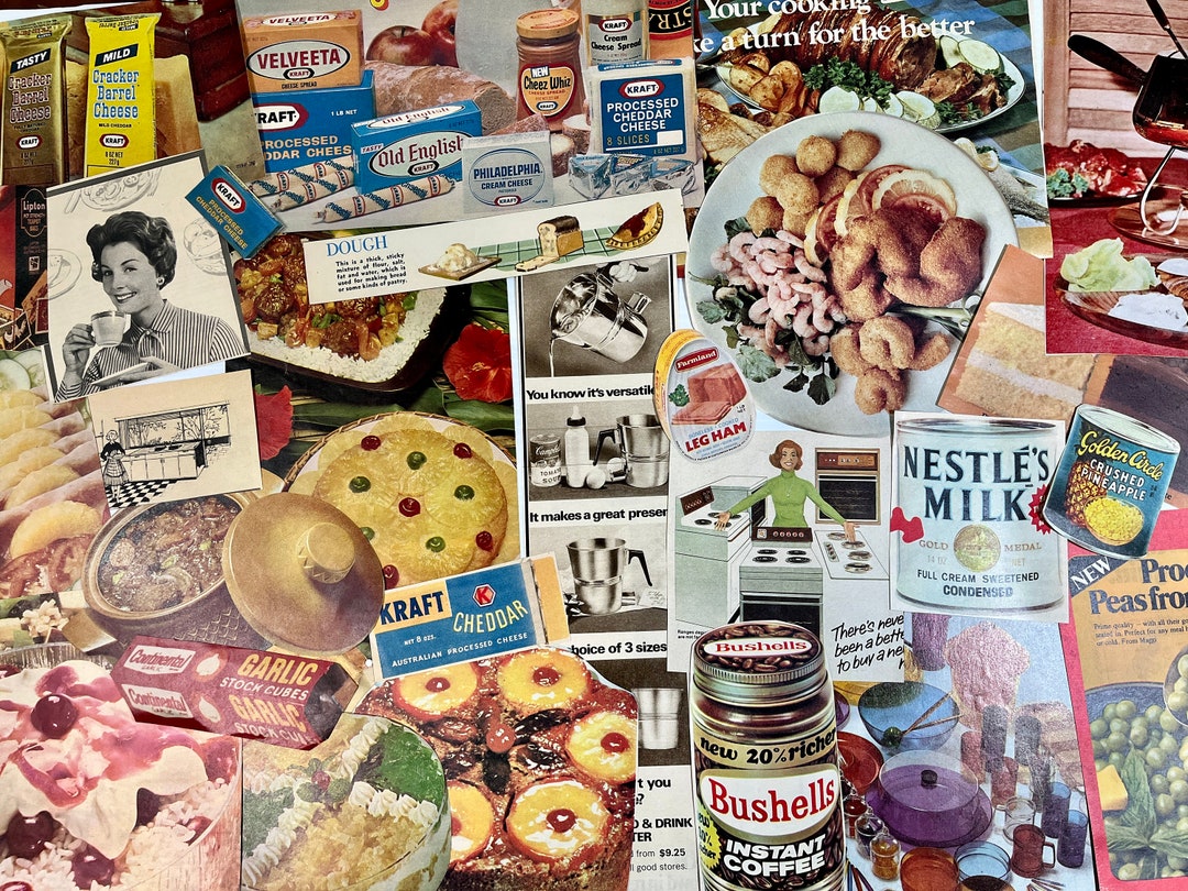 Vintage Food Cooking Junk Journal Collage Scrapbook Kit DIY Recipe ...