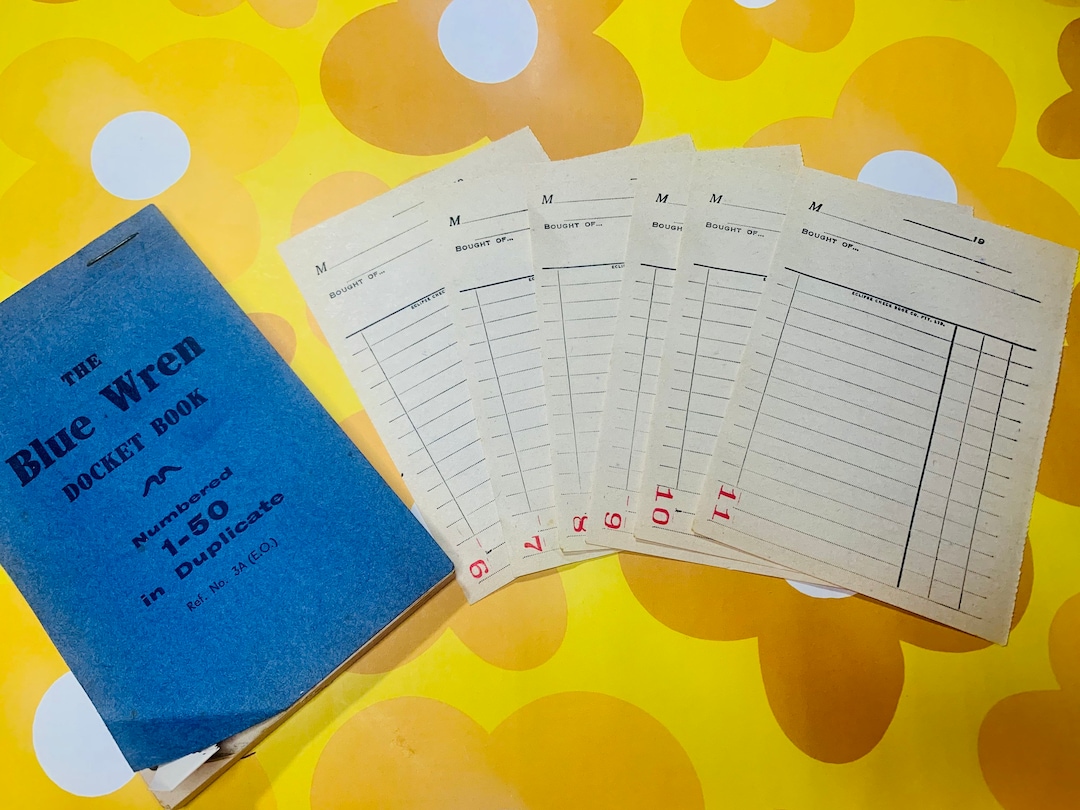 Antique 6pc Receipt Dockets for Junk Journals | Guest Checks Old Book ...