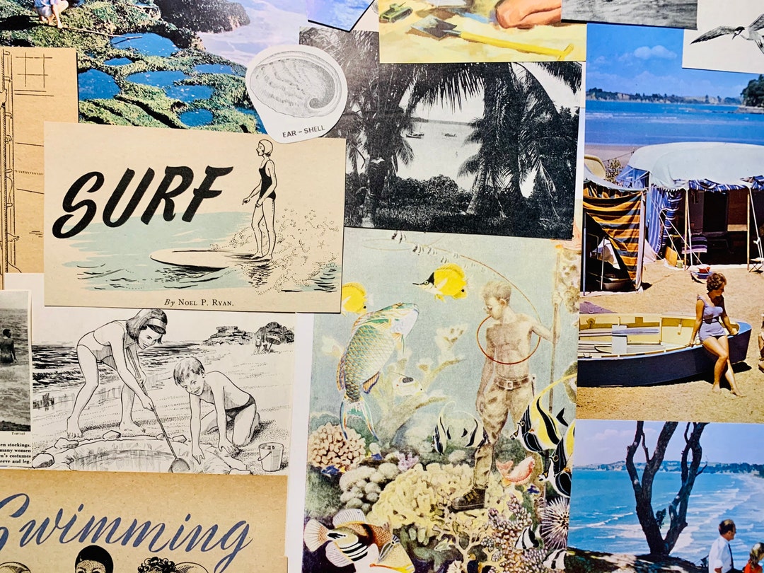 PRINTABLE Vintage Summer Vacation Collage Junk Journal Kit | Beach ...