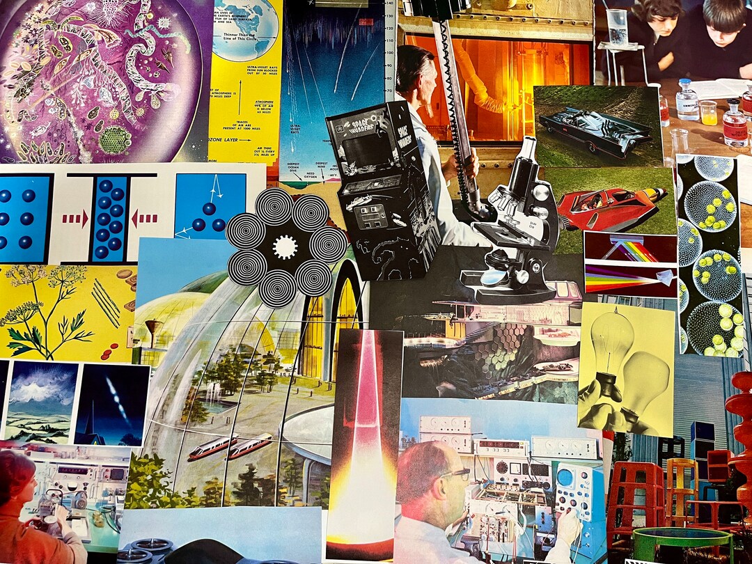 Vintage Science Futuristic Technology Junk Journal Ephemera Collage ...
