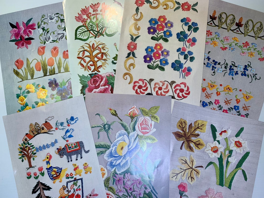 Paper Floral Embroidery Scrapbook Ephemera Pages for Junk - Etsy