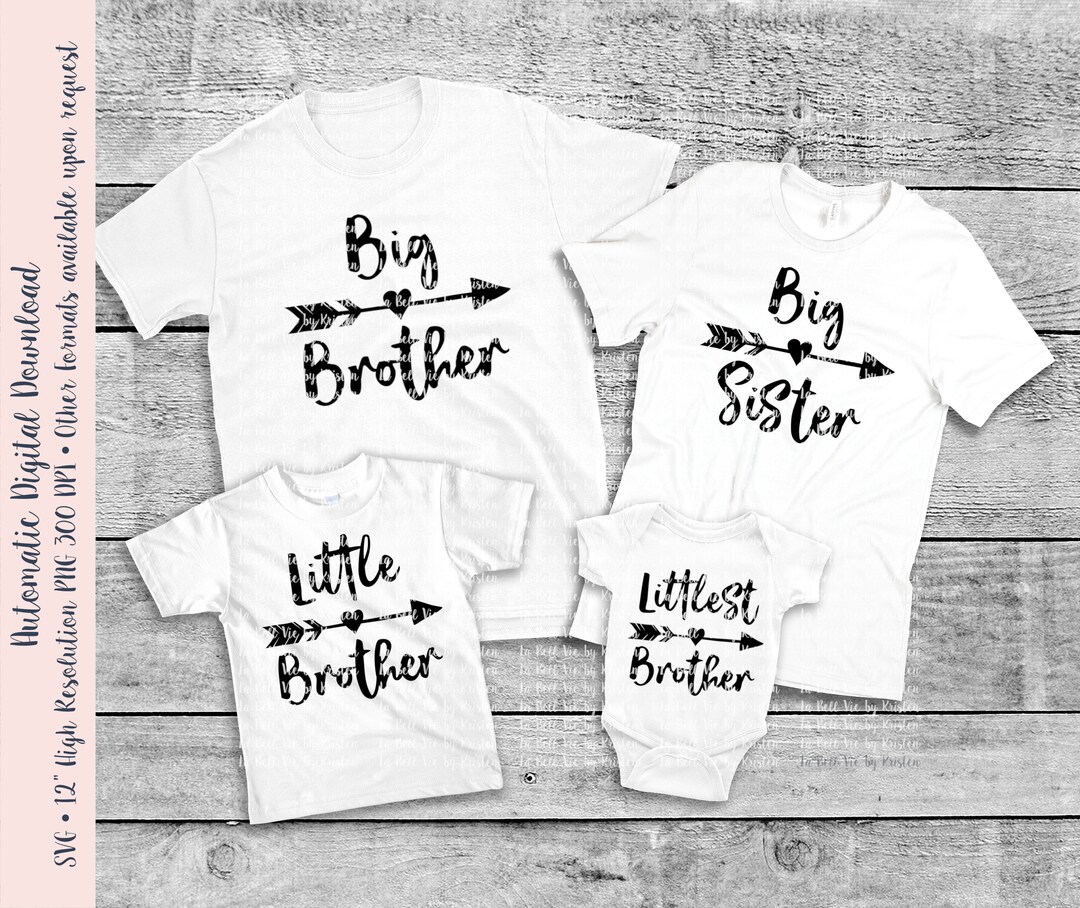Big Middle Little Brother Sister Sibling SVG & PNG Files - Etsy