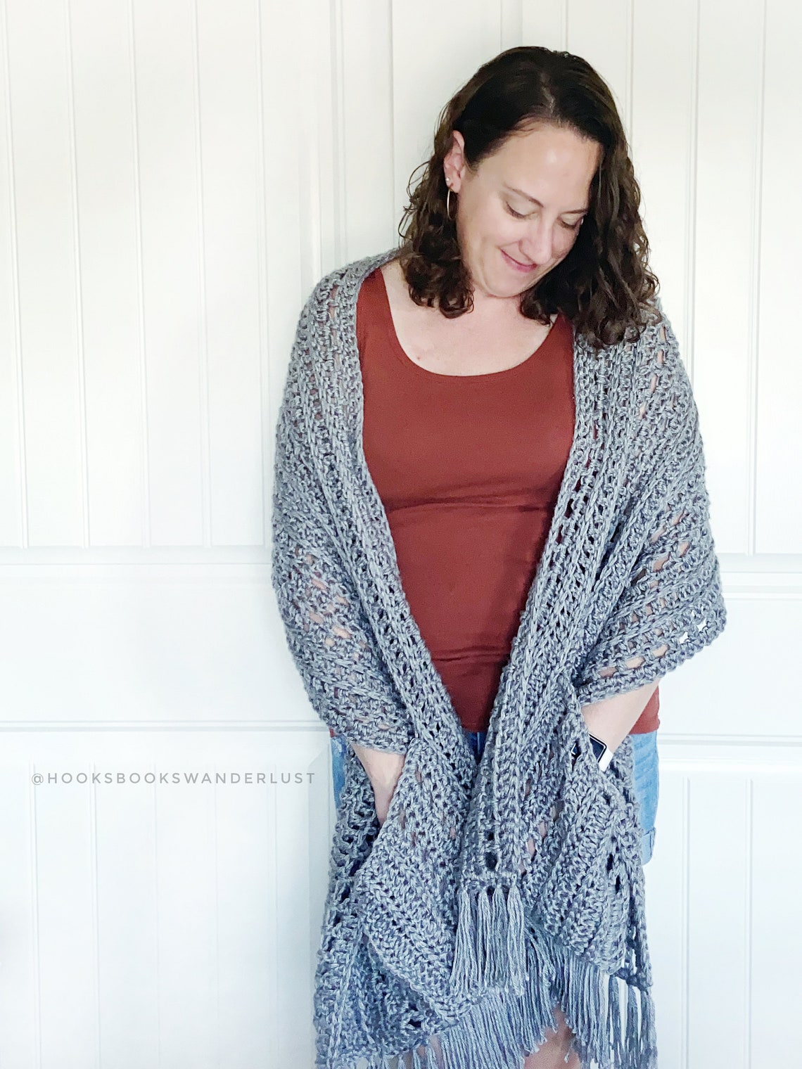 Cozy Fireside Wrap Pocket Wrap PDF Pattern Easy Crochet - Etsy