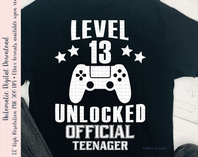 Level 13 Unlocked Official Teenager 13th Birthday Video Game - Etsy