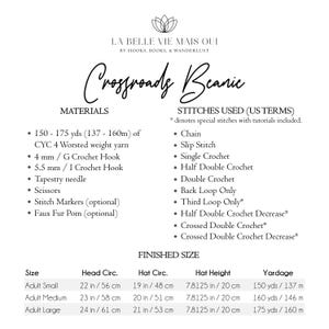 Crossroads Beanie Crochet Pattern - Adult Sizes | PDF Pattern ...