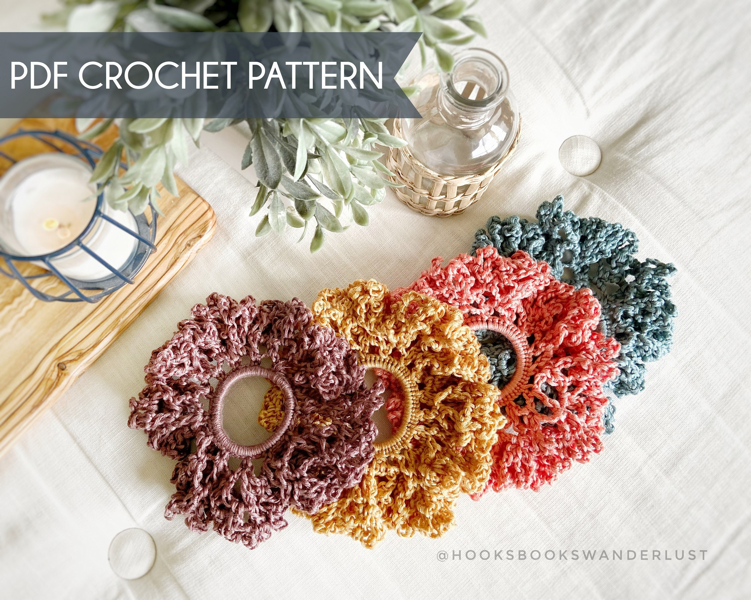 Frills + Lace Scrunchie Crochet Pattern | Advanced Beginner Crochet ...