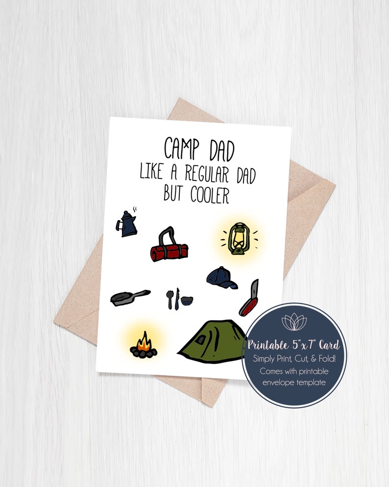 Digital Camp Dad Card Father's Day Birthday Outdoors - Etsy