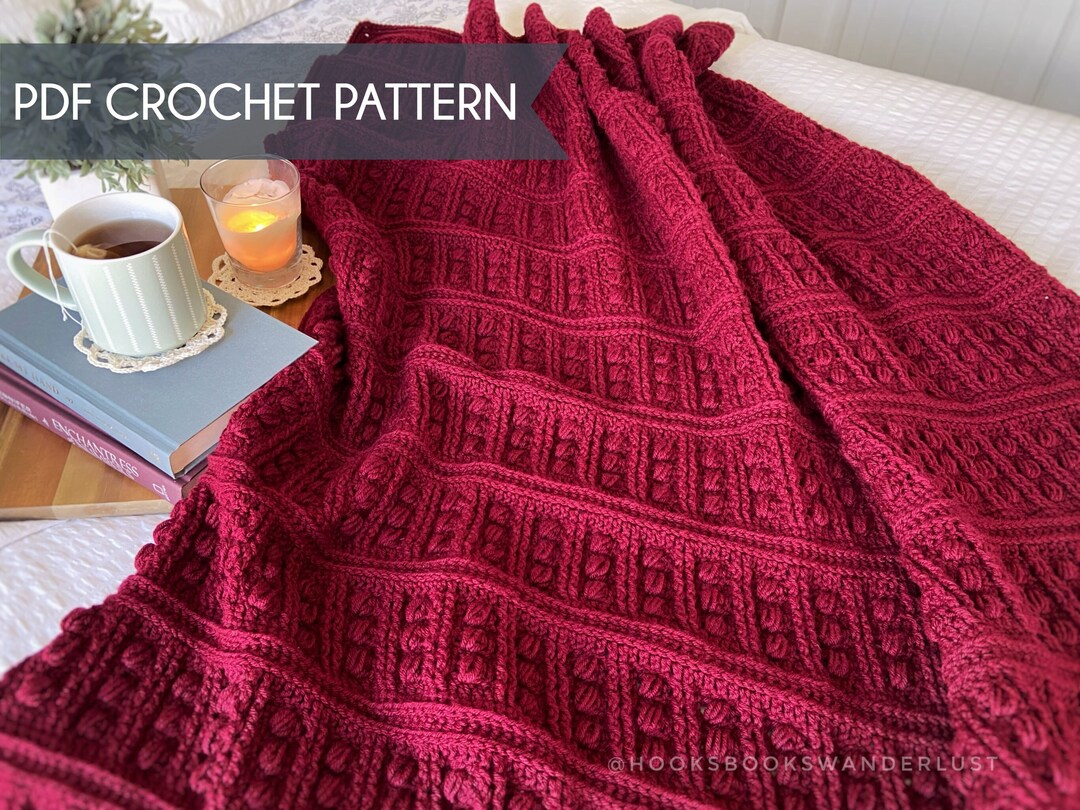 Cora Throw PDF Pattern, Textured Blanket, Afghan, Intermediate Crochet ...
