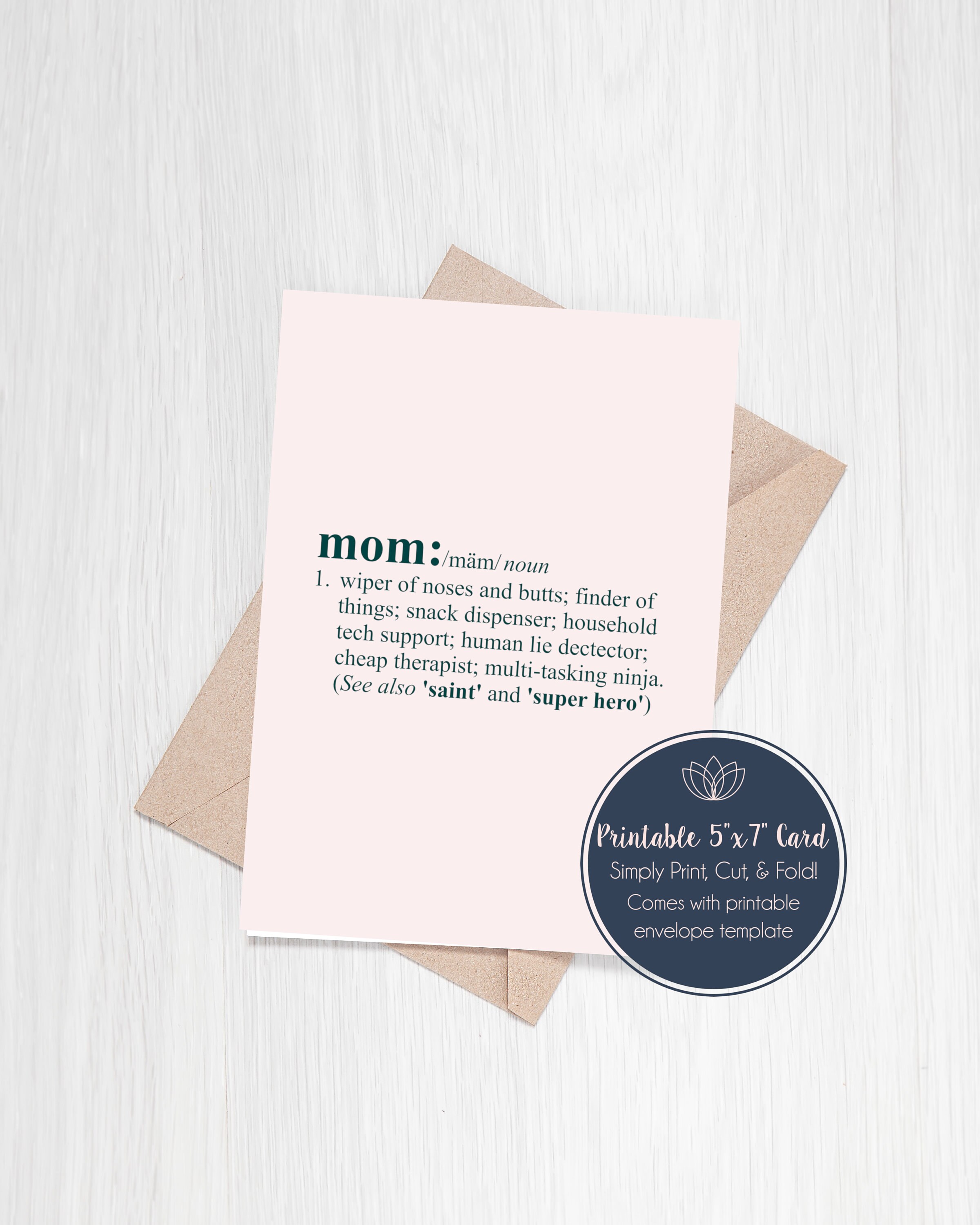 Digital Definition of Mom Card | Saint Super Hero | Mother's Day ...