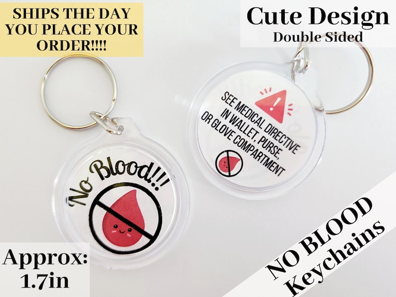 JW No Blood - JW Medical Directive - Keychain - Etsy