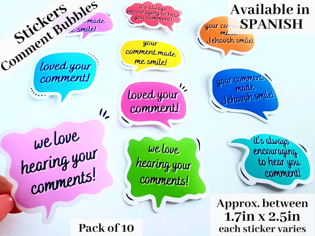 Comment Bubbles STICKERS - JW Encouragement- Pack of 10 - Etsy