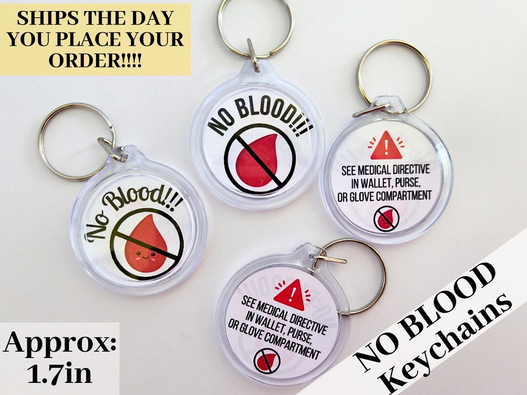 JW No Blood - JW Medical Directive - Keychain - Etsy