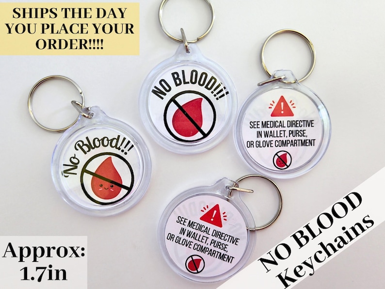 JW No Blood - JW Medical Directive - Keychain - Etsy