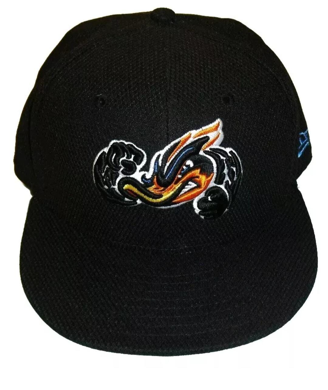 Akron Rubberducks Mens Black New Era Fitted Hat Sz. 7 1/8 Minor League ...