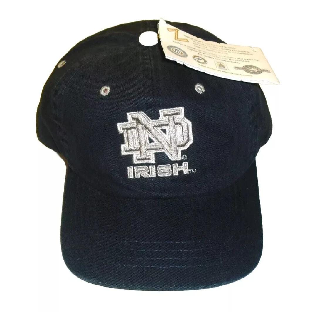 Notre Dame Irish ND Logo Zephyr Blue Fitted Hat Cap Sz. 7 3/8 Hat Cap ...