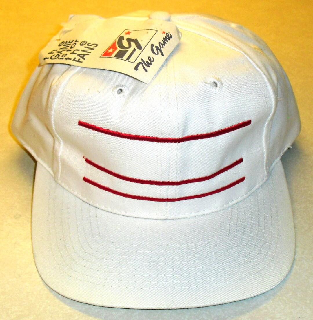 The Game Split Bar No Logo Red Bars White Snapback Hat 90s Vintage New ...