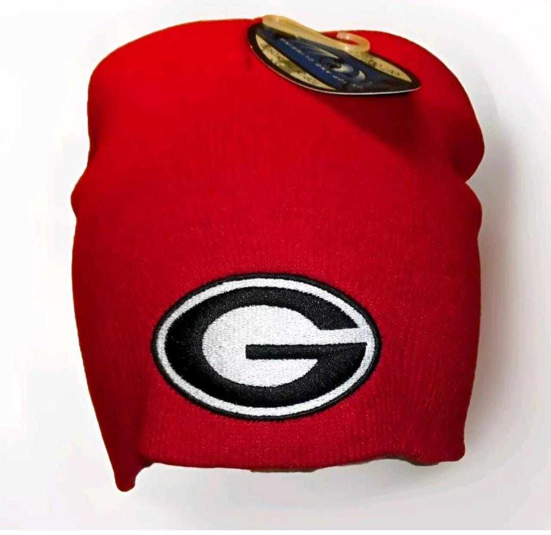 Georgia Bulldogs University Mens Adult Red Beanie Winter Hat Cap New ...